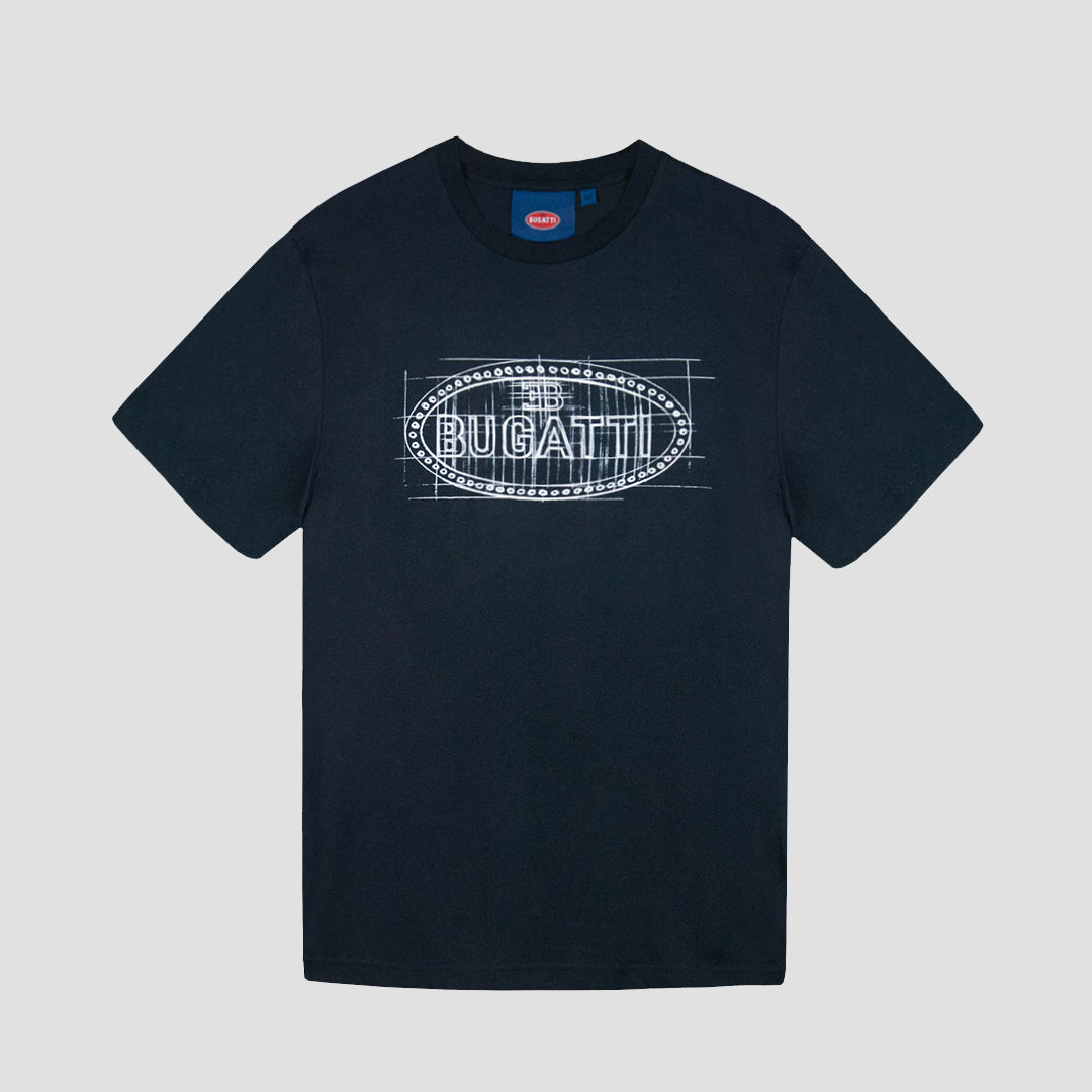 Clothing | Bugatti Heritage T-Shirt Macaron Sketch Blue – BUGATTI STORE