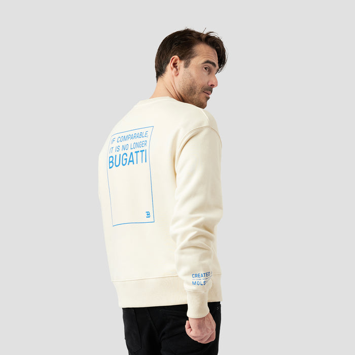 Clothing | Bugatti Logo Print Slogan Cream Sweatshirt