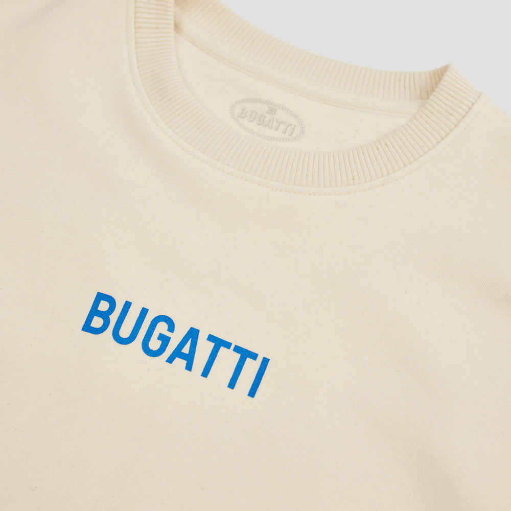 Clothing | Bugatti Logo Print Slogan Cream Sweatshirt